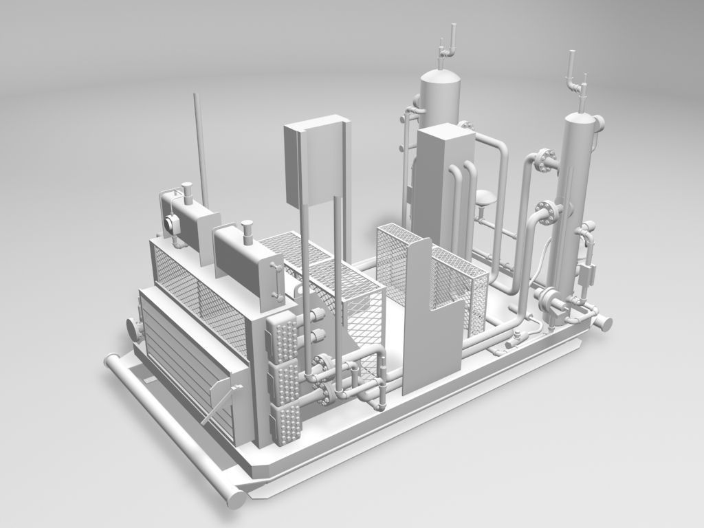 Industrial Compressor Skid 3D model | CGTrader
