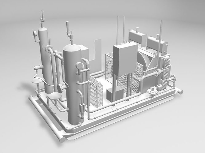 Industrial Compressor Skid 3D model | CGTrader