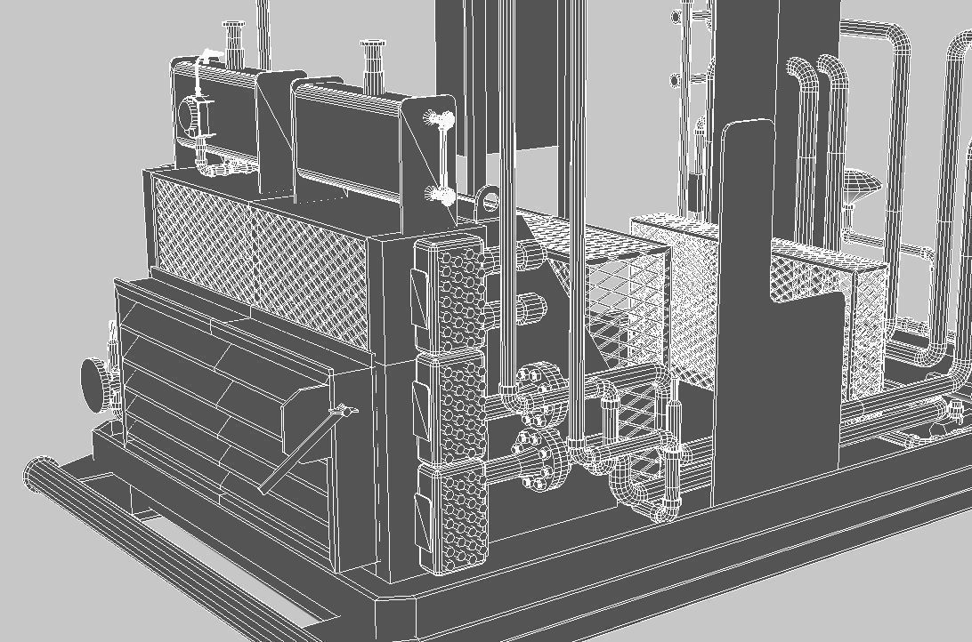 Industrial Compressor Skid 3D model | CGTrader
