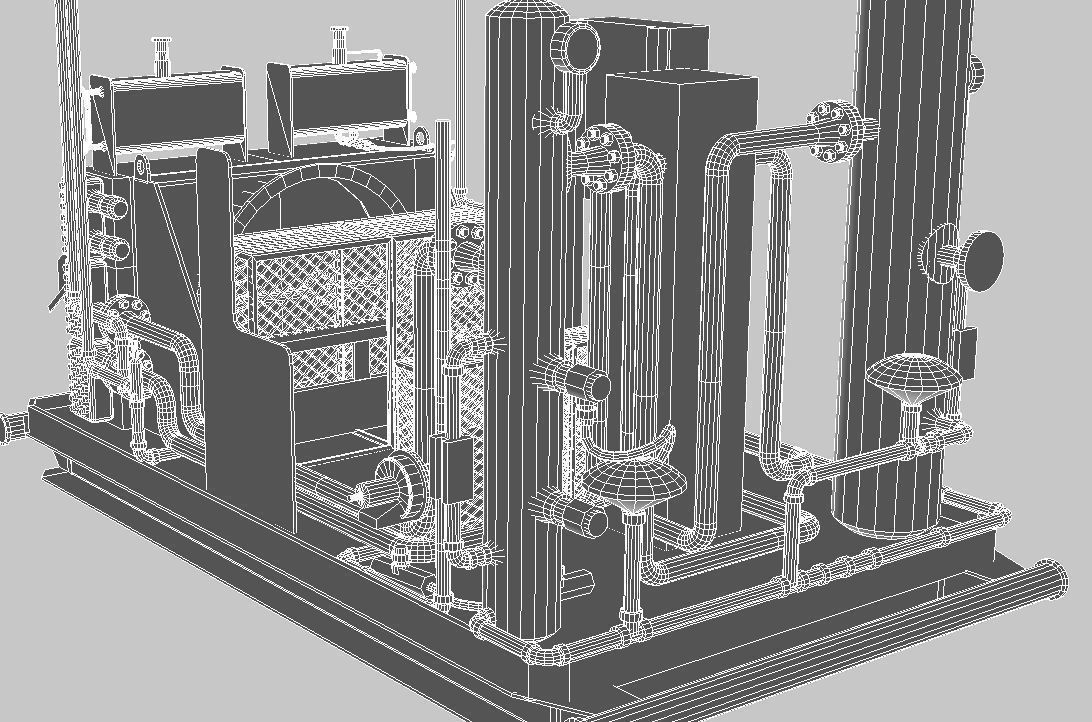Industrial Compressor Skid 3D model | CGTrader