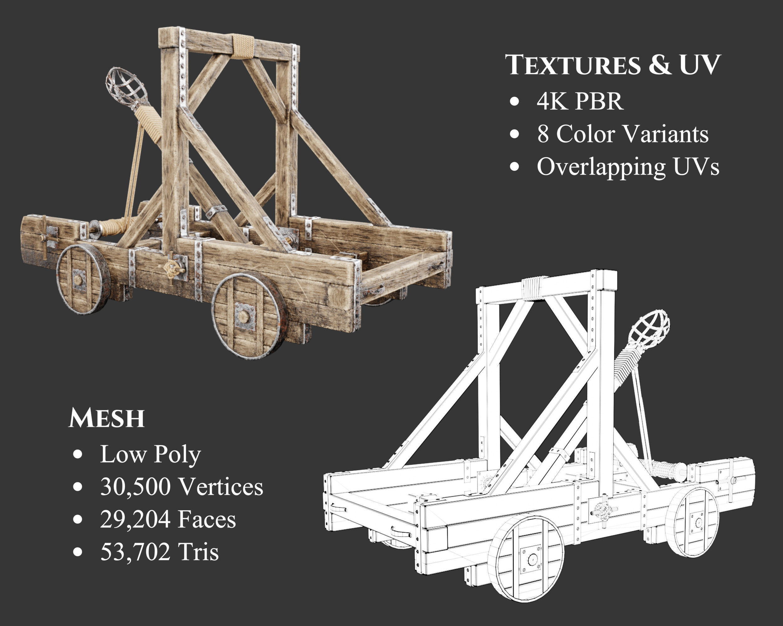 Medieval Collection Siege Engines VR / AR / low-poly | CGTrader