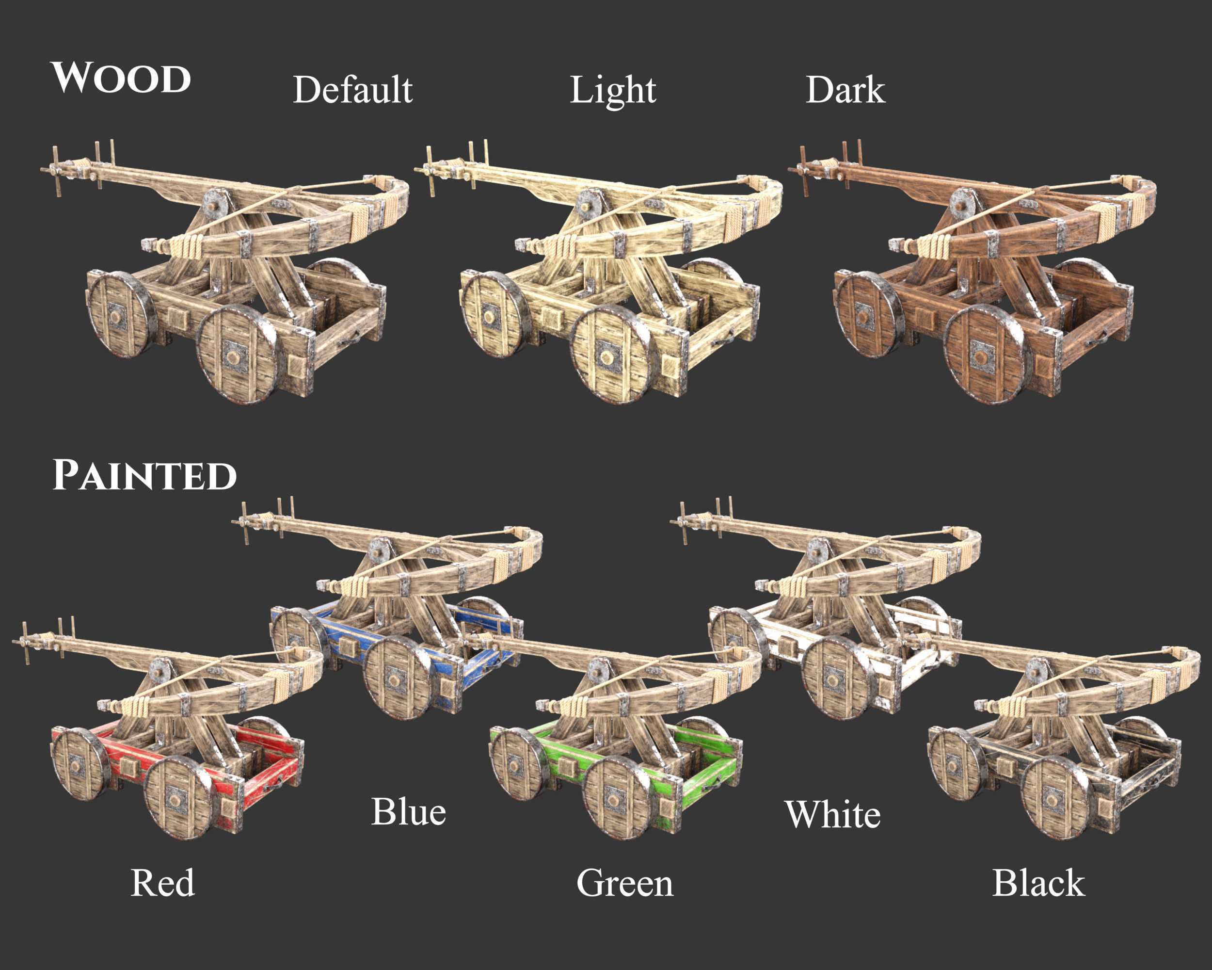 Medieval Collection Siege Engines VR / AR / low-poly | CGTrader