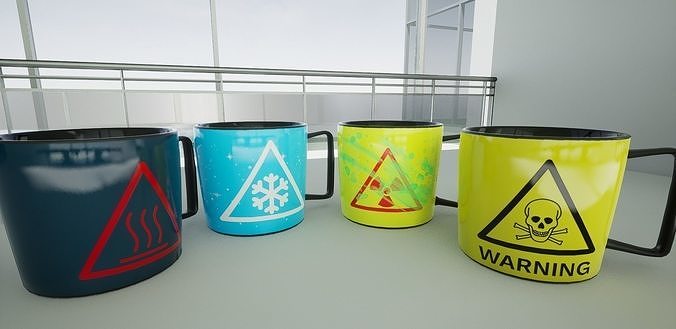Mug Warnings 3D model | CGTrader