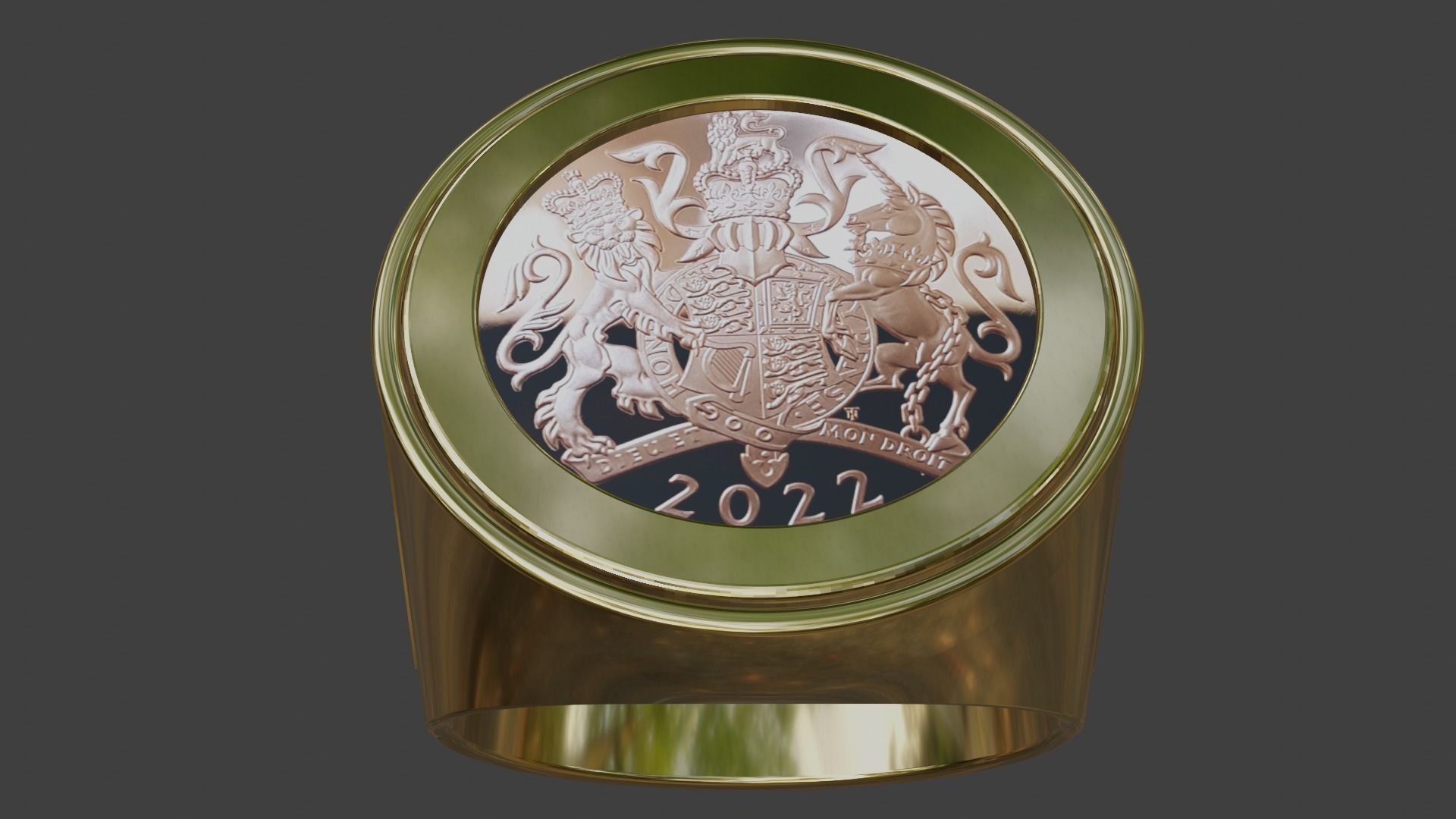 Half sovereign ring mount 3D model 3D printable | CGTrader