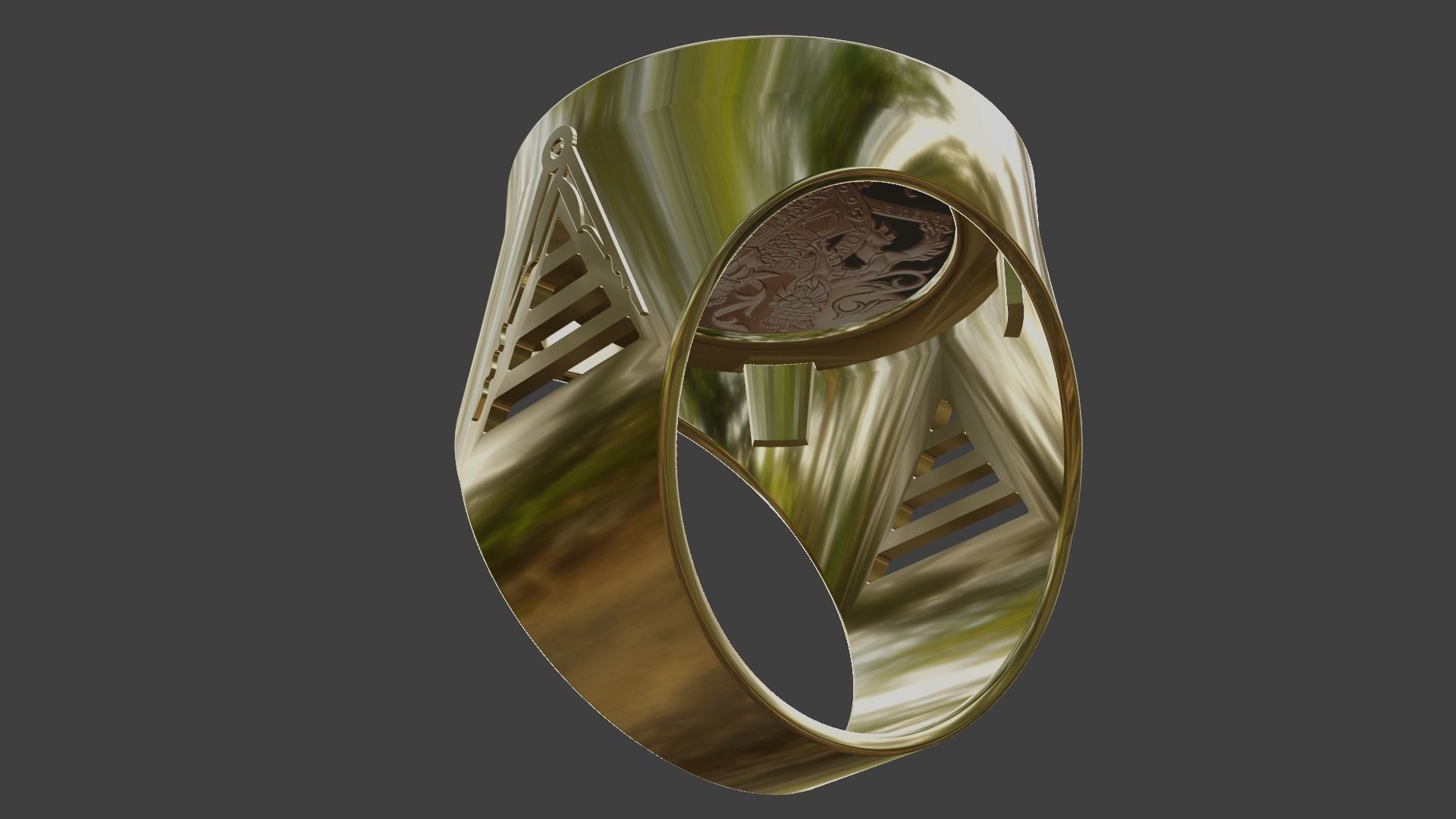 Half sovereign ring mount 3D model 3D printable | CGTrader