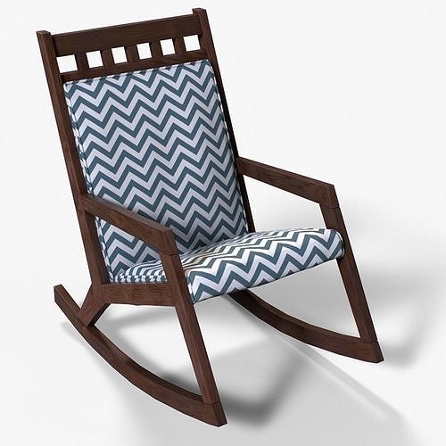 3D model Mitsy Rocking Chair teak finish VR / AR / low-poly | CGTrader