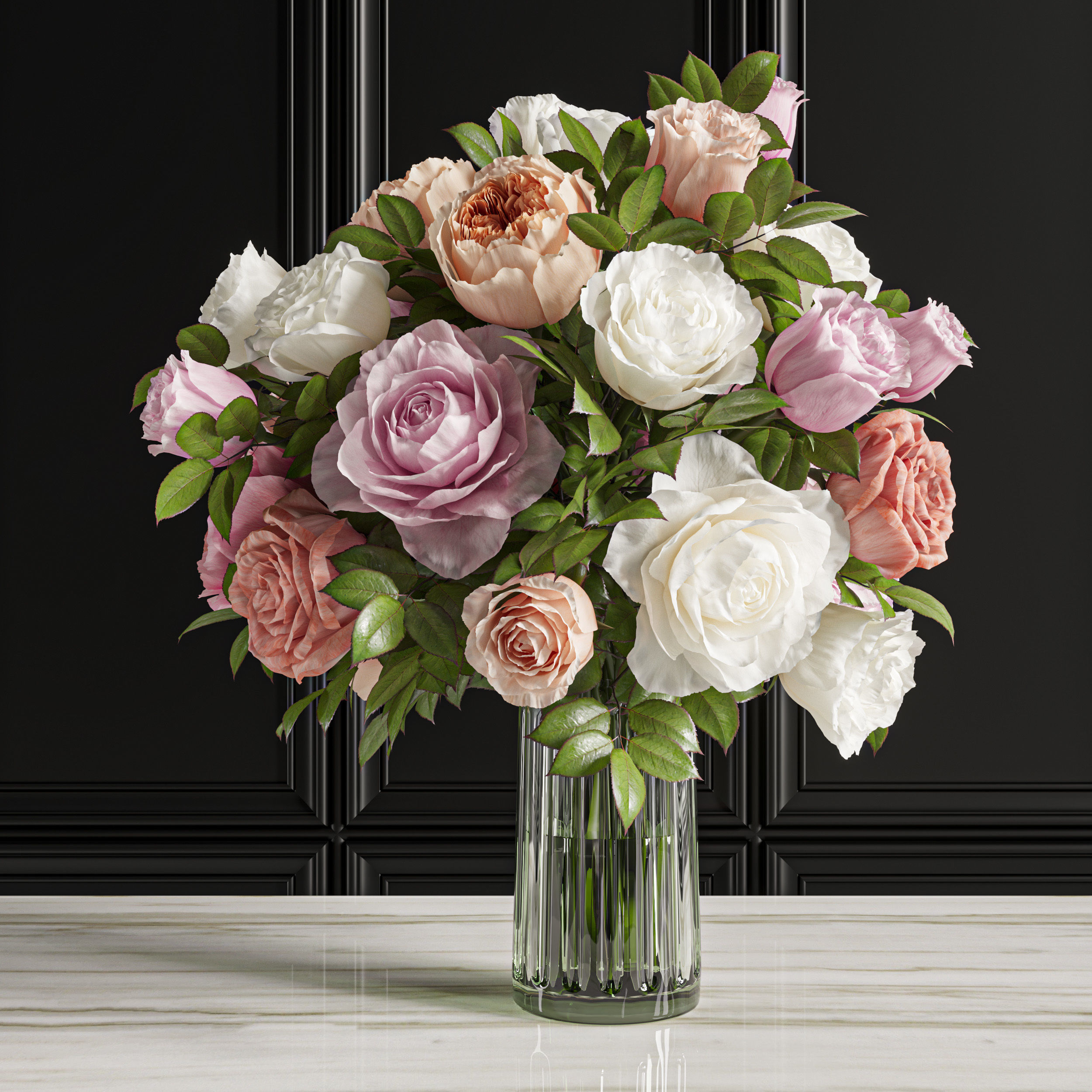 Flower Set 022 Roses 3d Model Cgtrader