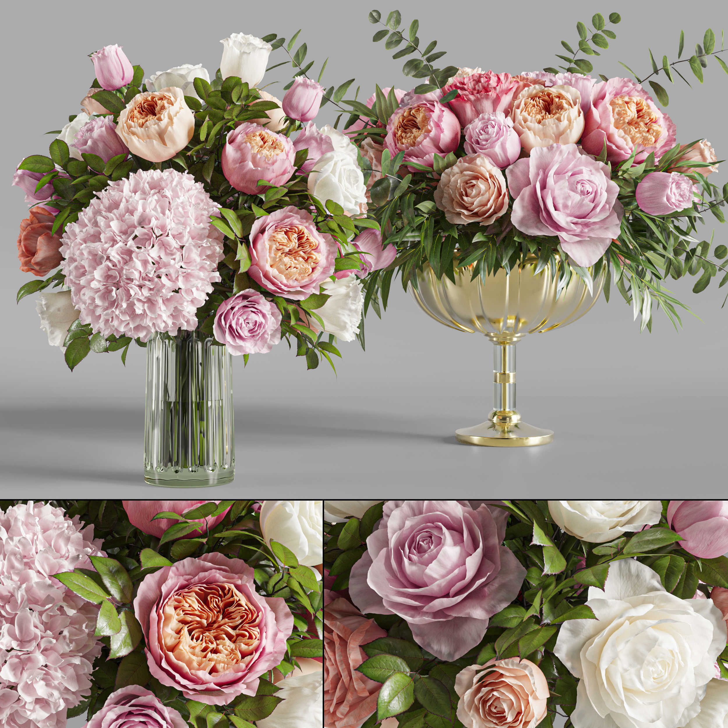 Flower Set 022 Roses 3D model | CGTrader