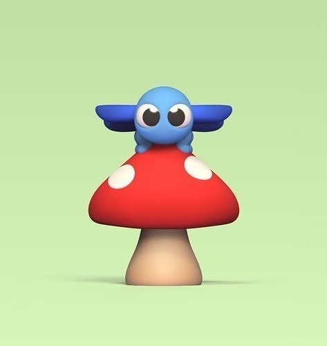 Dragonfly Mushroom 3D model 3D printable | CGTrader