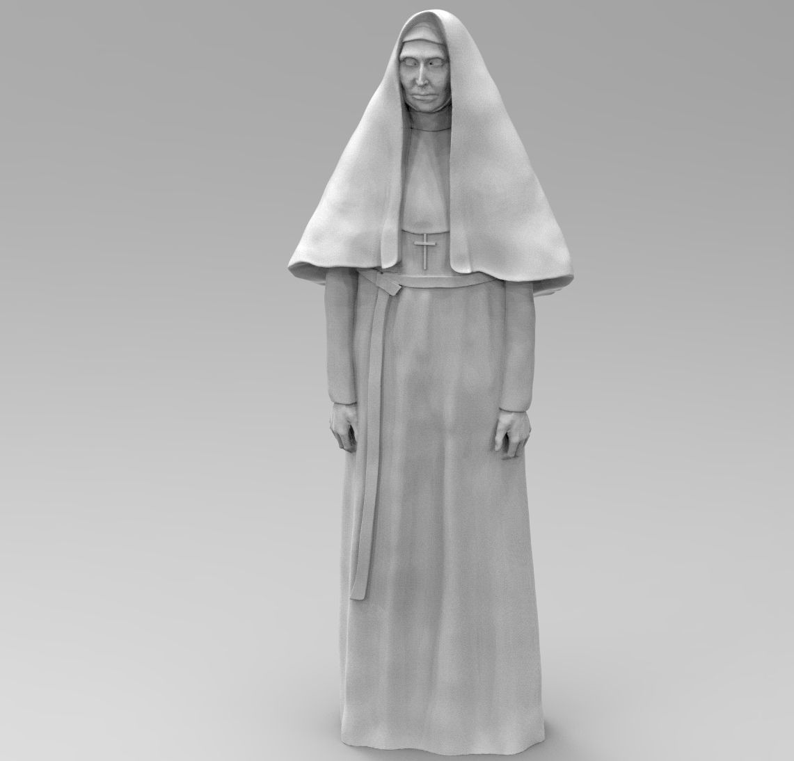 VALAK statue of nun wearing cloak 3D model 3D printable | CGTrader