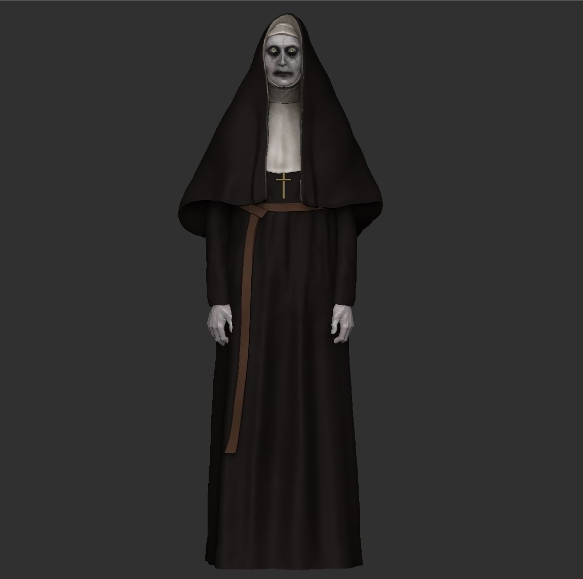 VALAK statue of nun wearing cloak 3D model 3D printable | CGTrader