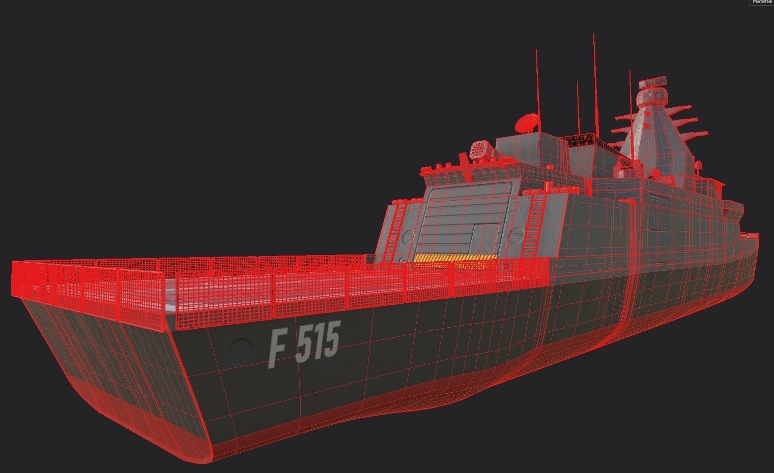 F 515 FRIGATE TURKISH NAVAL SHIP 3D model | CGTrader