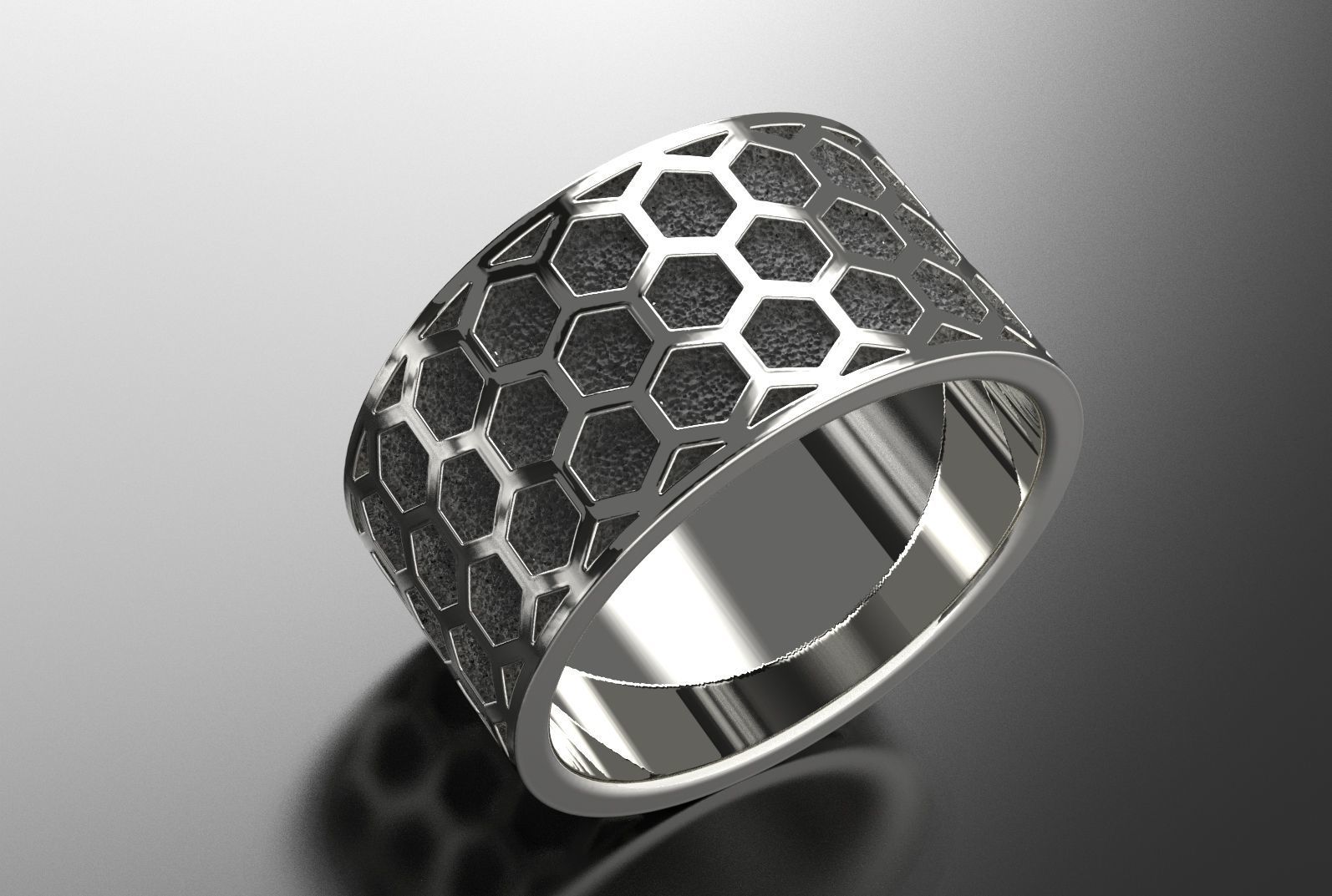 Stylish ring honeycomb hexagon structure 3D model 3D printable | CGTrader