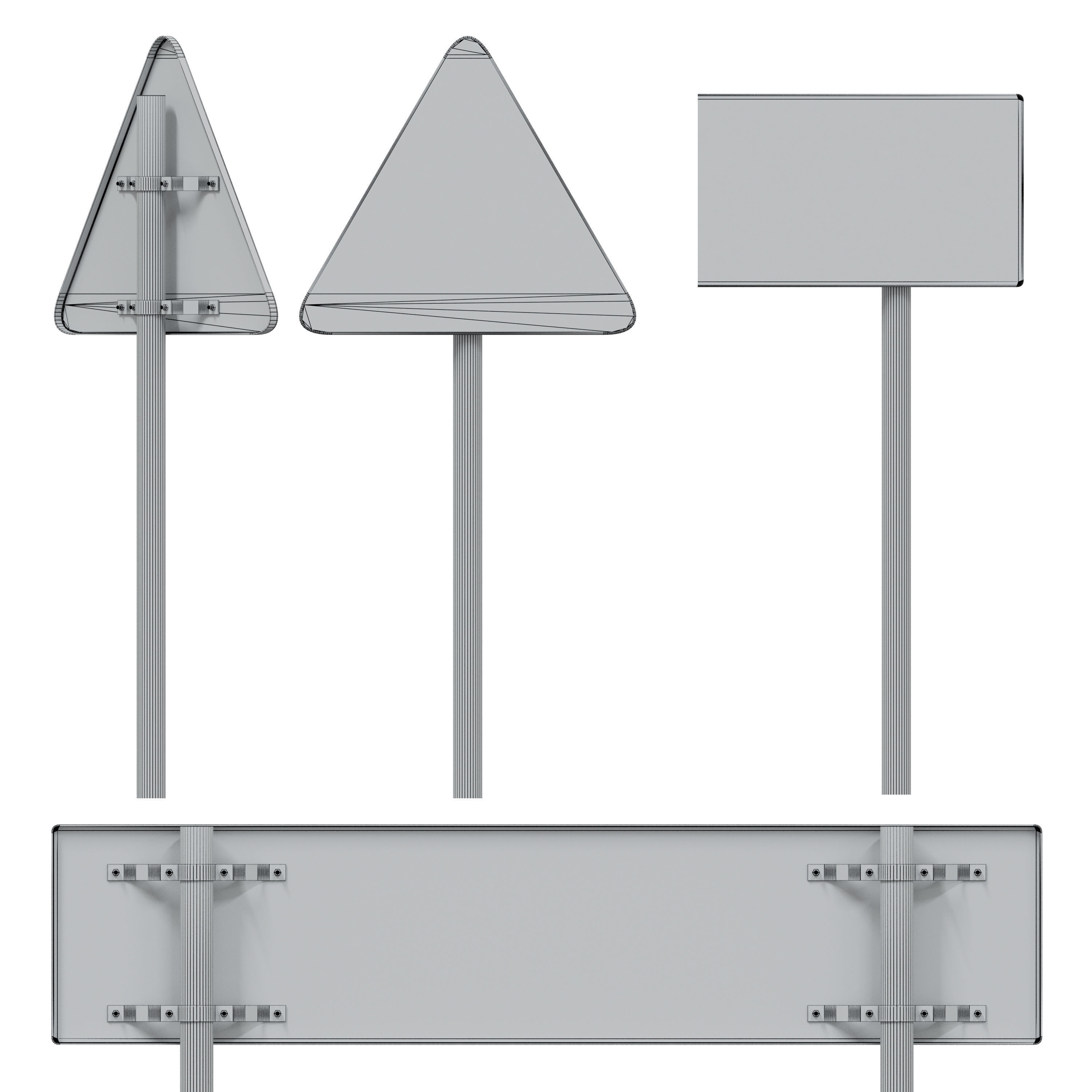 Warning signs set 1 3D model | CGTrader