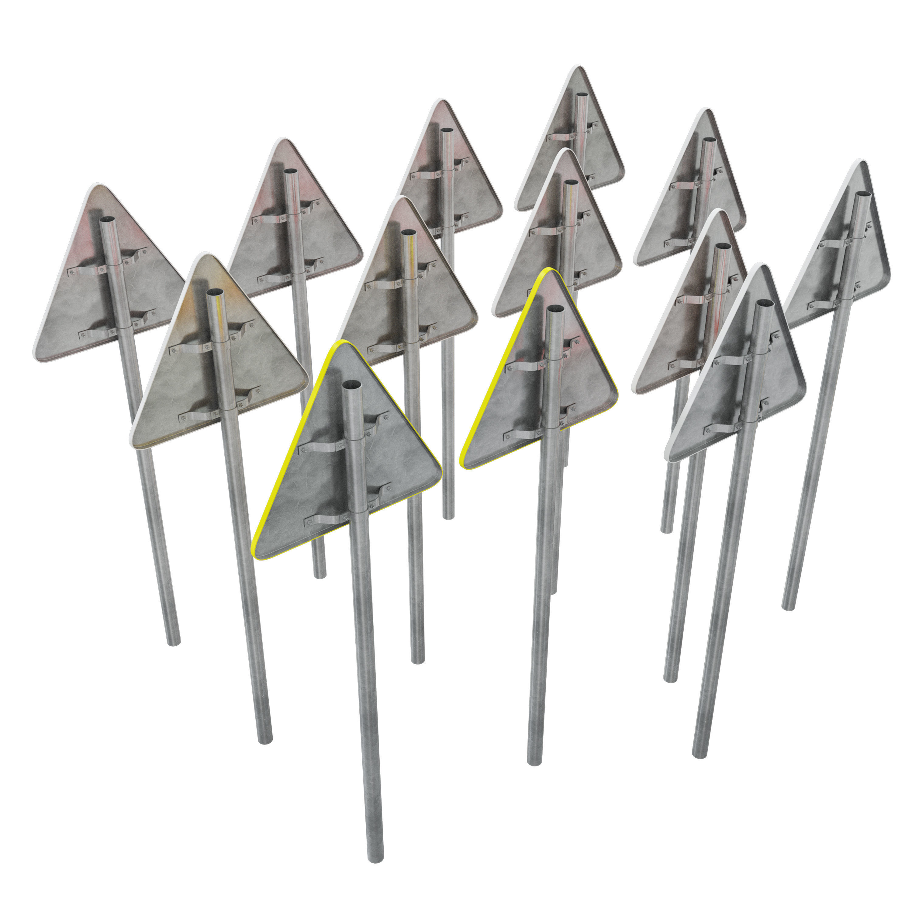 Warning signs set 3 3D model | CGTrader