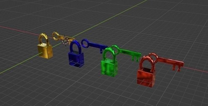 Color coordinated keys 3D model | CGTrader