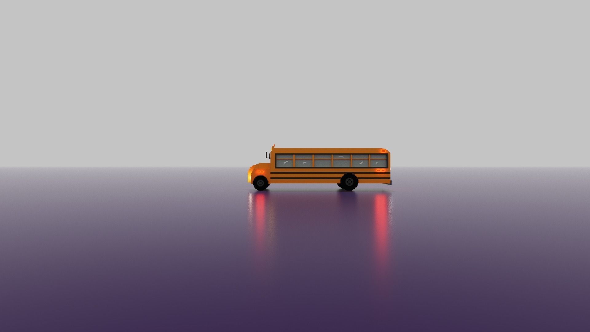 Voxel School Bus 3D model | CGTrader