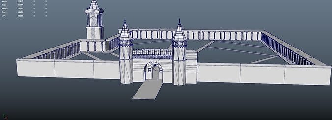 3D model Topkapi Palace Walls and Guard Towers VR / AR / low-poly ...