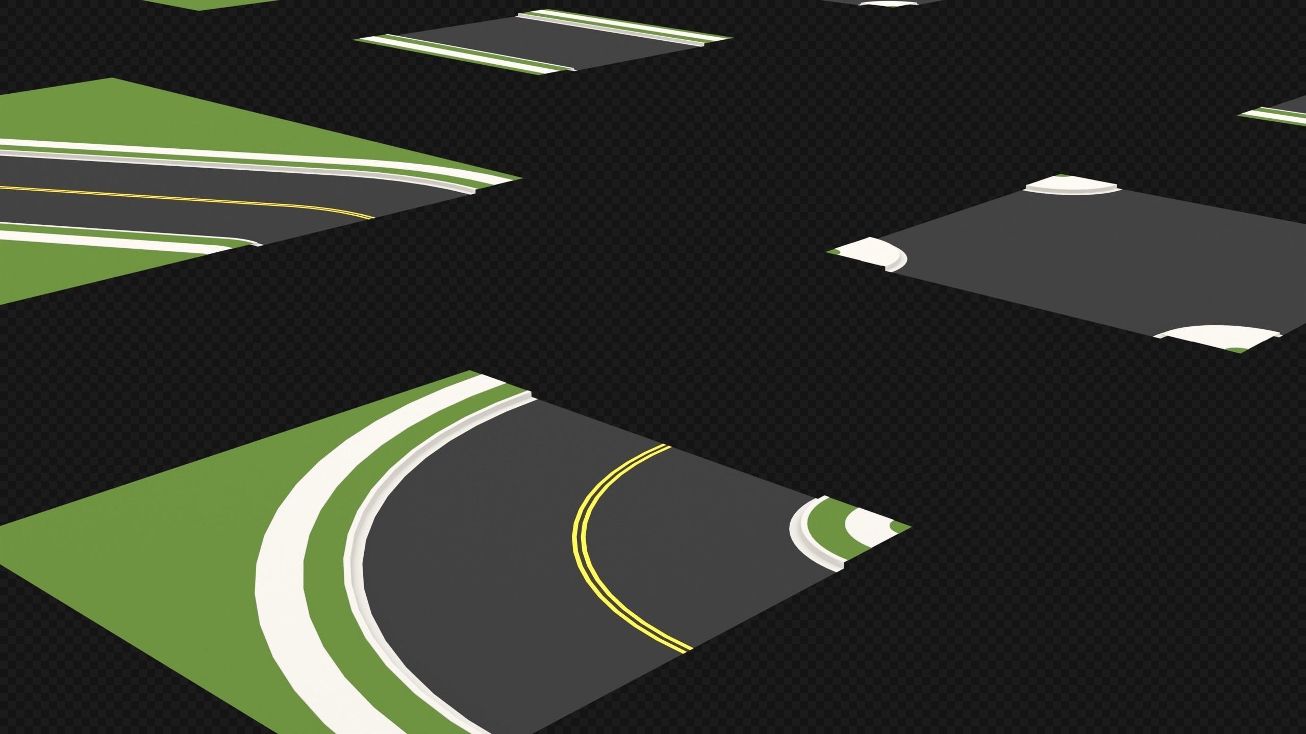 3D model Modular Road Set VR / AR / low-poly | CGTrader