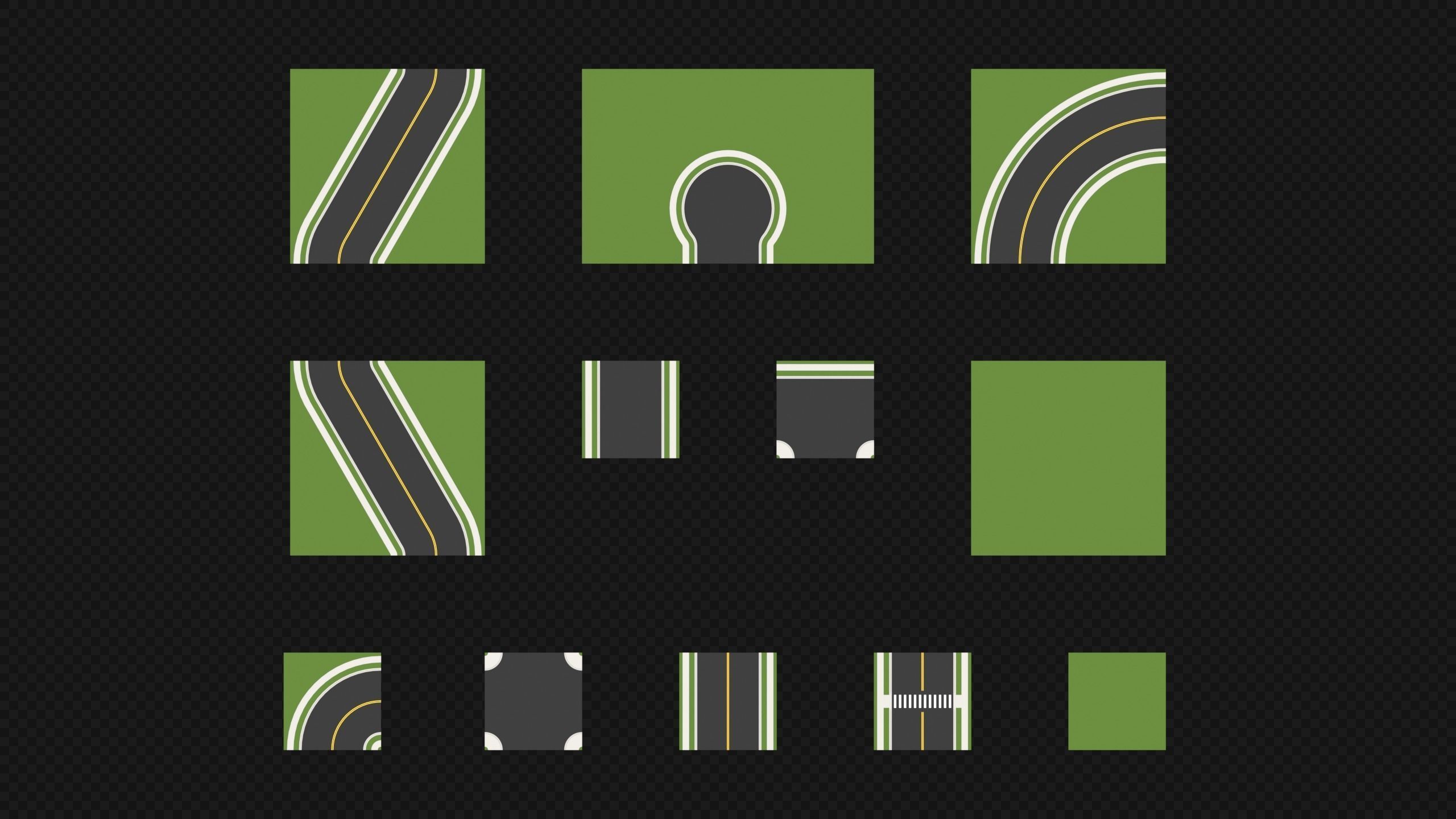 3D model Modular Road Set VR / AR / low-poly | CGTrader