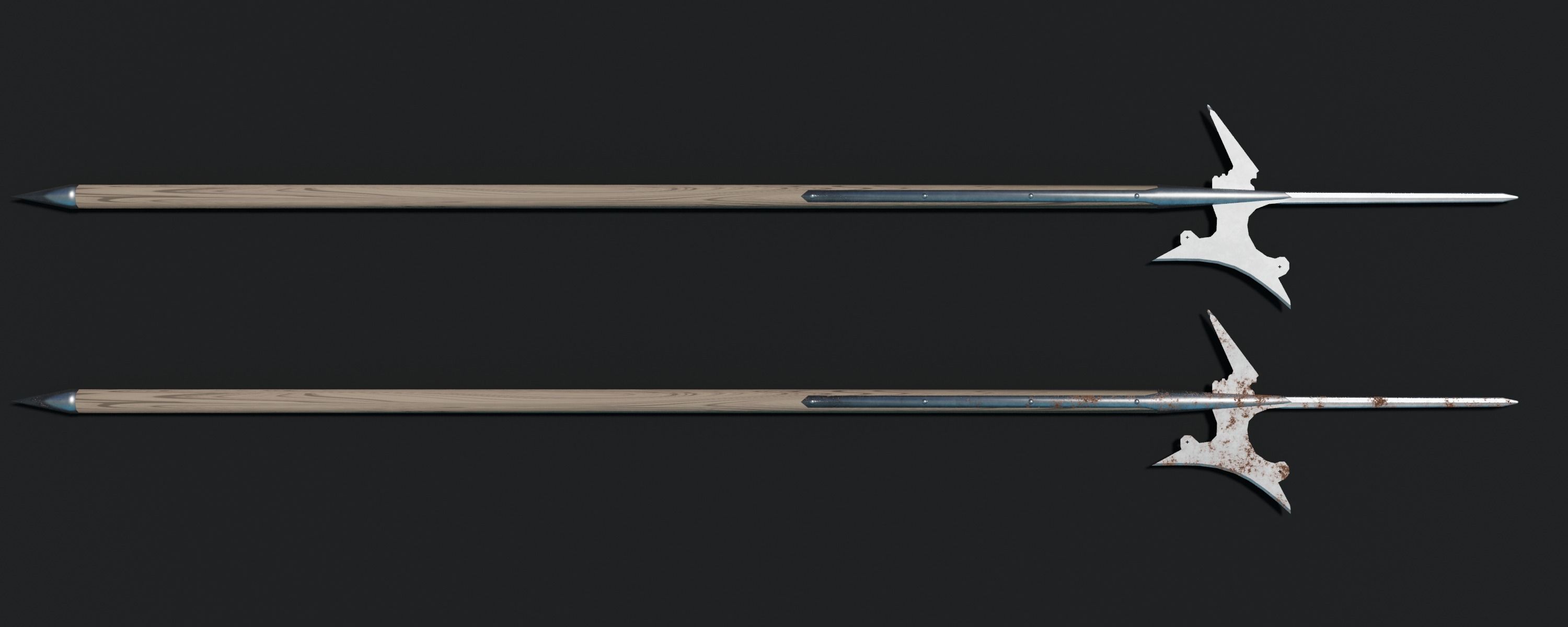 3D model Medieval Crescent Bladed Halberd VR / AR / low-poly | CGTrader