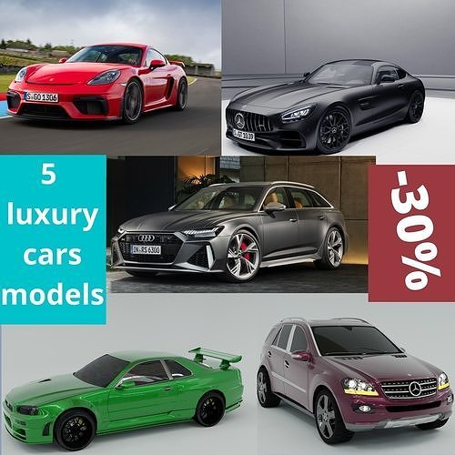 5 Car model audi wagon 3D model | CGTrader