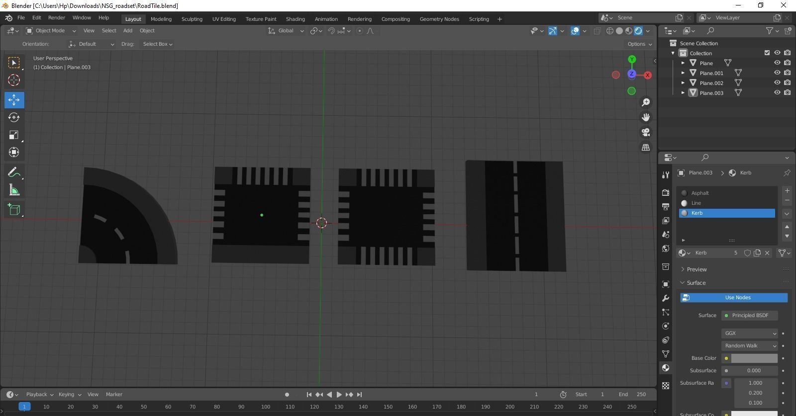 Road Tileset free 3D model | CGTrader