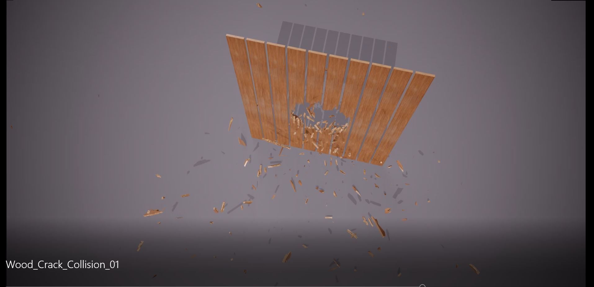 3D model WoodCrackCollision01 piece of wood being thrown into air VR ...