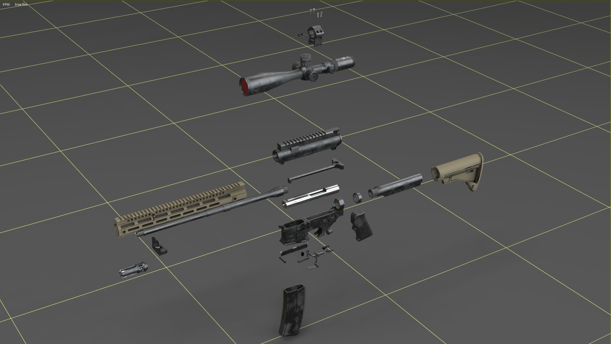 3D model AR15 with various Attachments VR / AR / low-poly | CGTrader