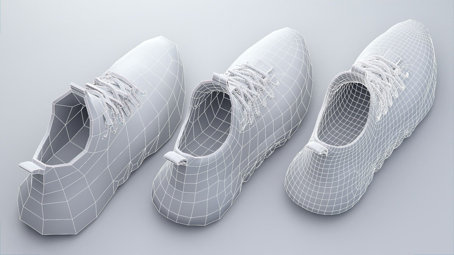 3D model Nike Sneakers Realtime Game Ready LOD1 to 3 VR / AR / low-poly ...