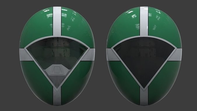 Power Ranger Lightspeed Rescue Green Helmet 3D model 3D printable ...