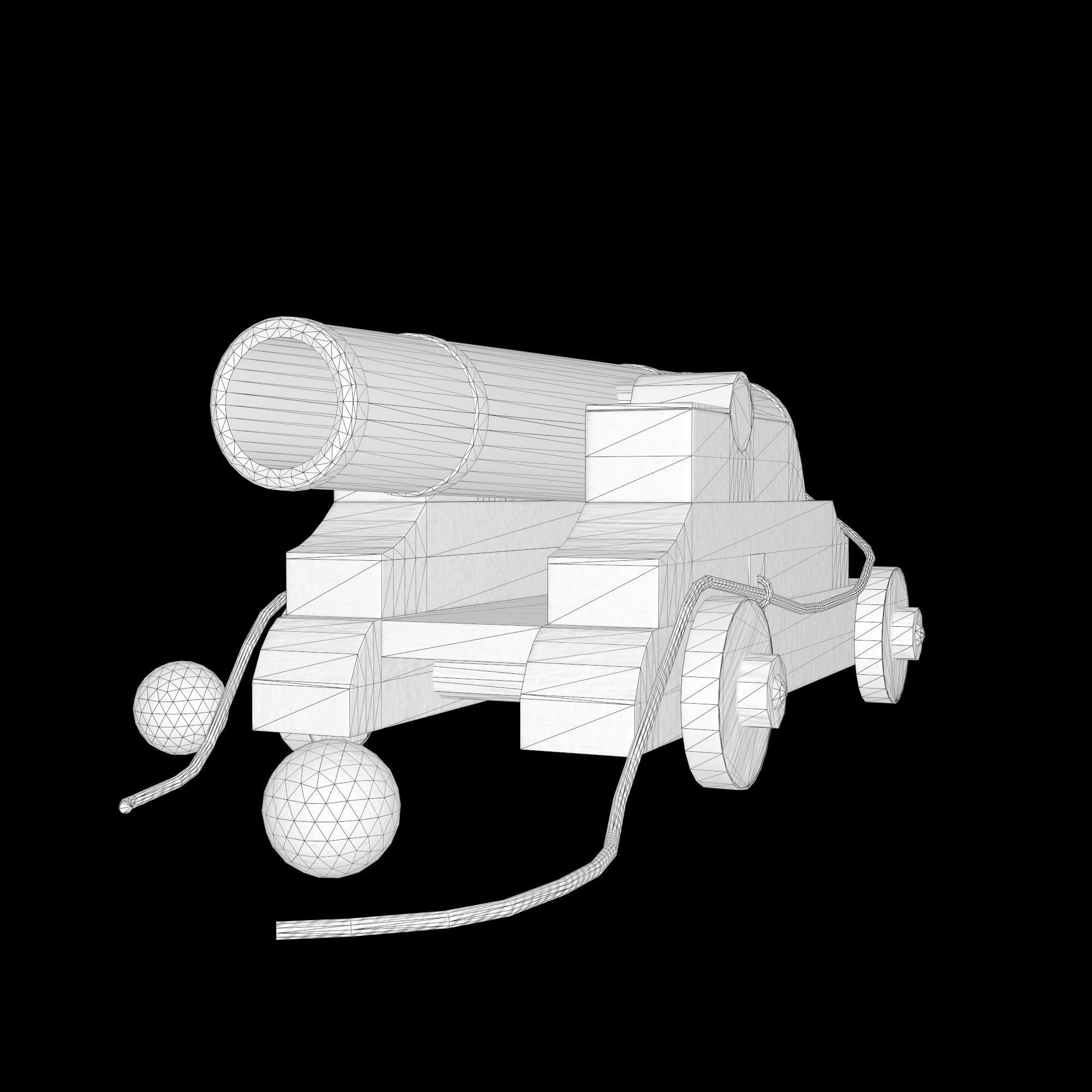 3D model low-poly 3D model of a stylized Pirate Cannon VR / AR / low ...