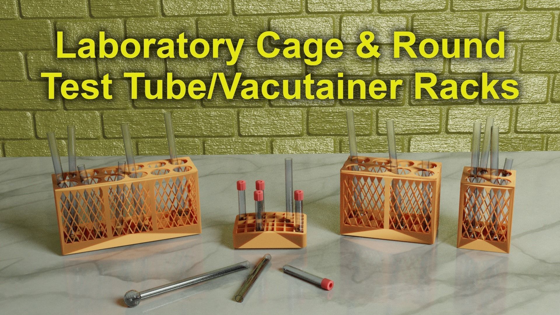 3D Print Ready Laboratory Cage and Round Test Tube Racks 3D model 3D ...
