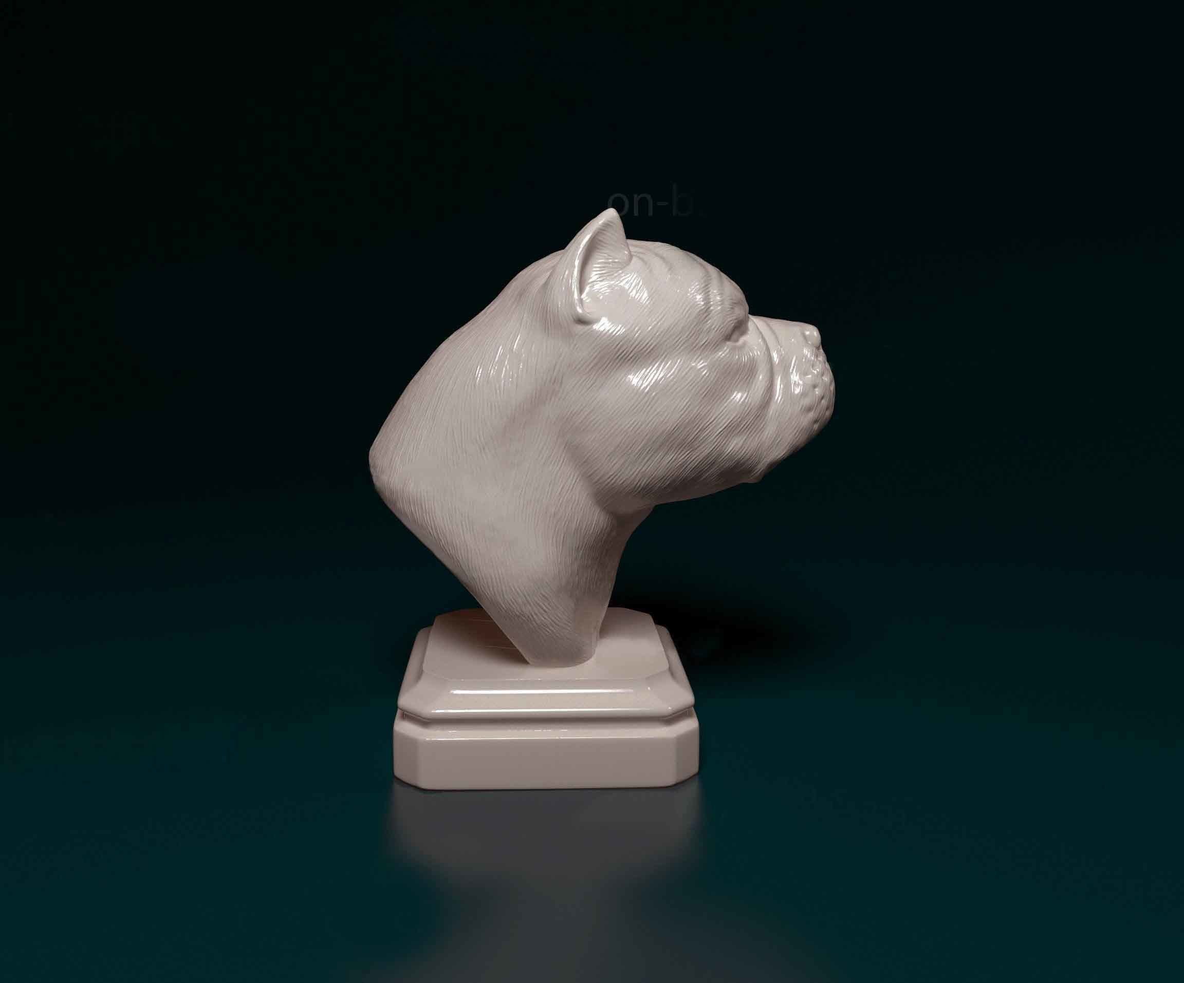 American Bully bust 3D model 3D printable | CGTrader