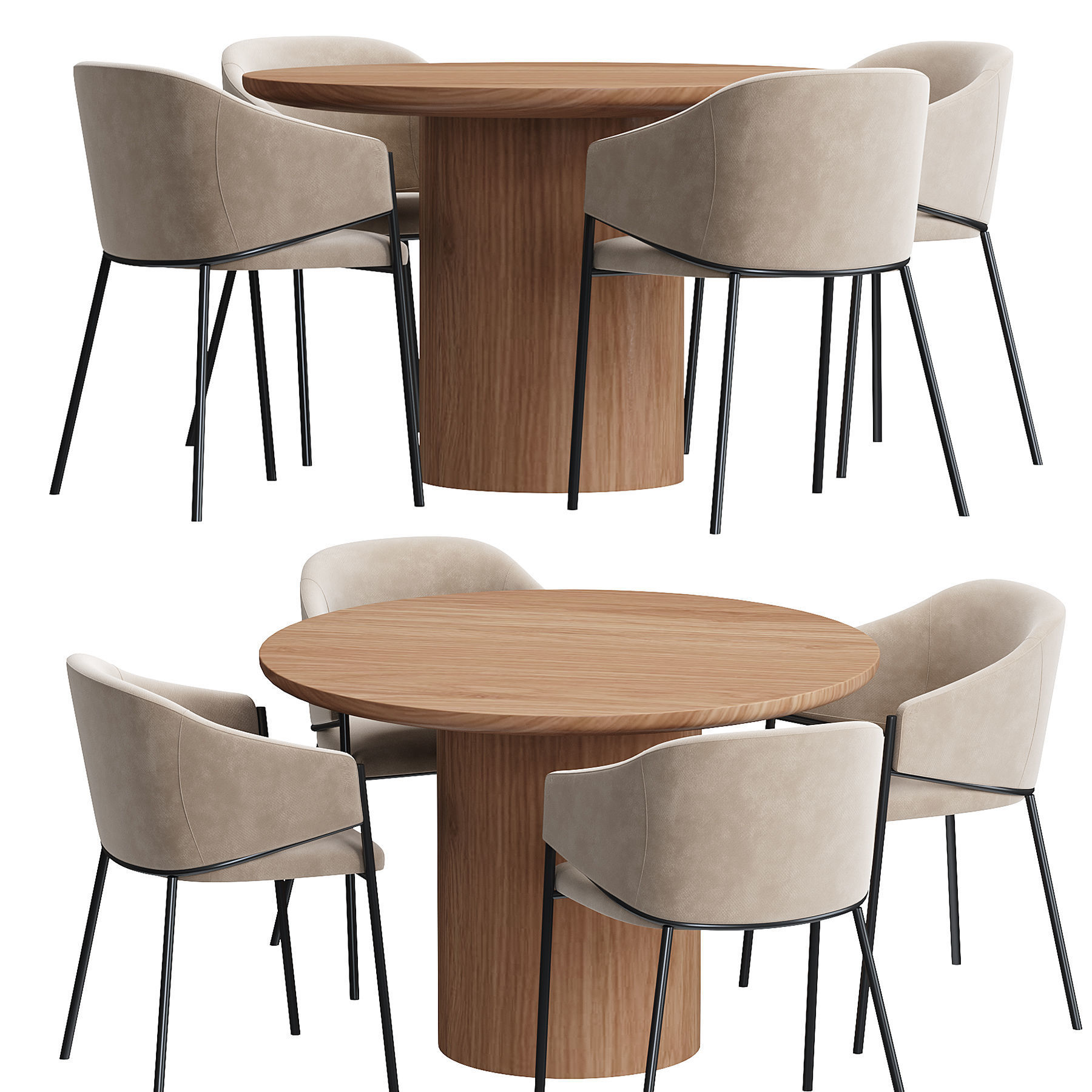 Dill dining table set 3D model | CGTrader