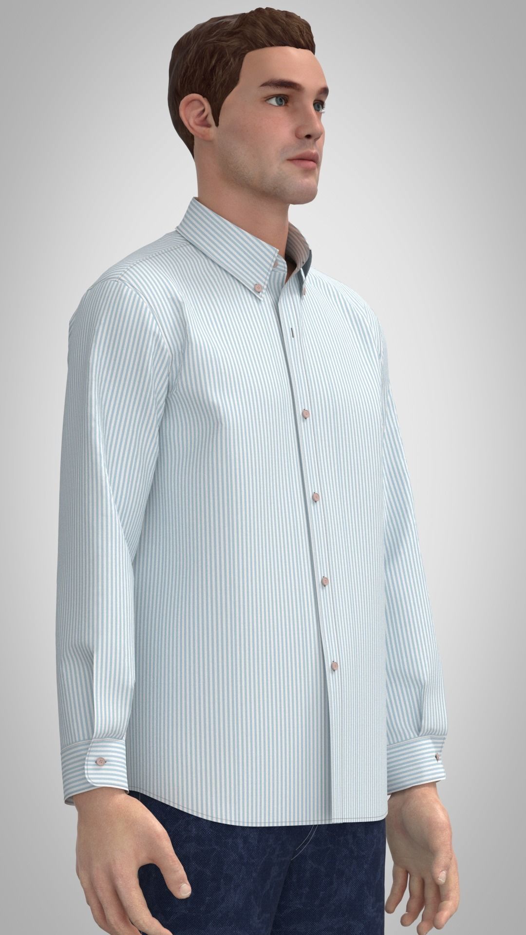 3D model Mens shirt and five pocket denim pant VR / AR / low-poly ...