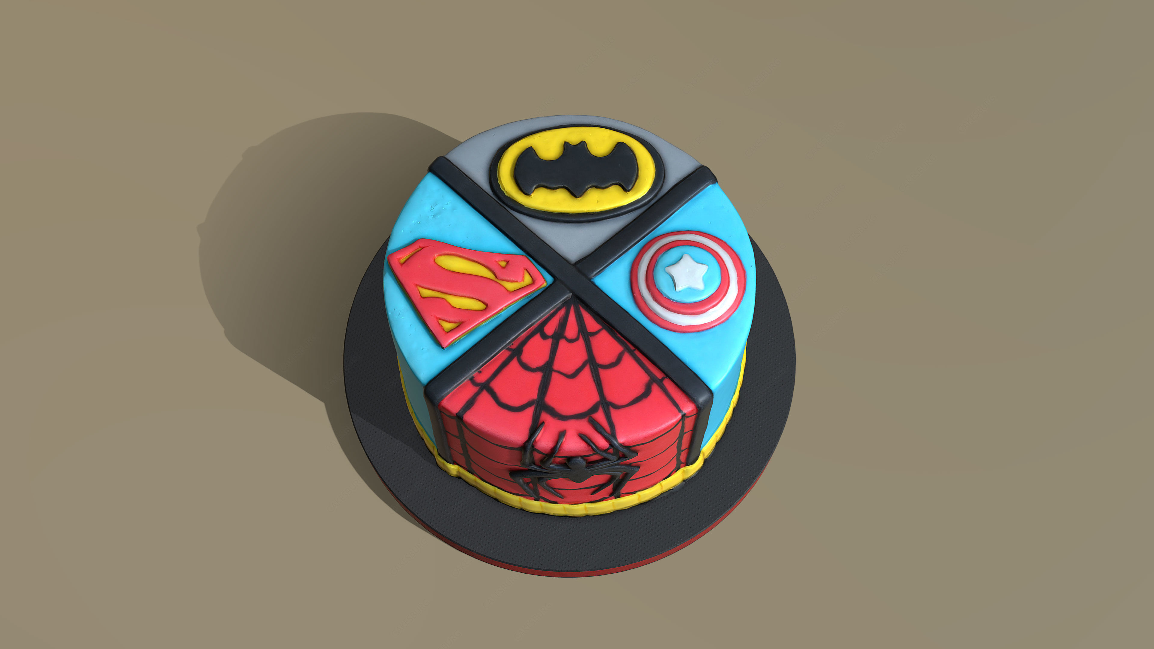 Super Heroes Cake 3D model | CGTrader