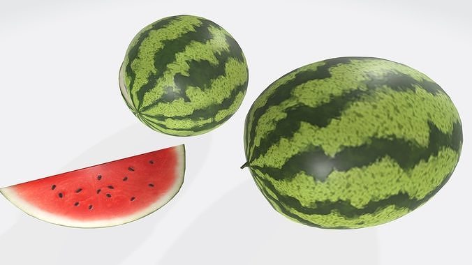 3D model Watermelon PBR sliced VR / AR / low-poly | CGTrader