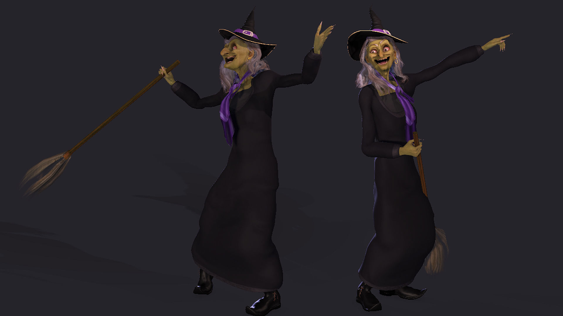 The Witch High quality character full Rigged and Animated 3D model ...