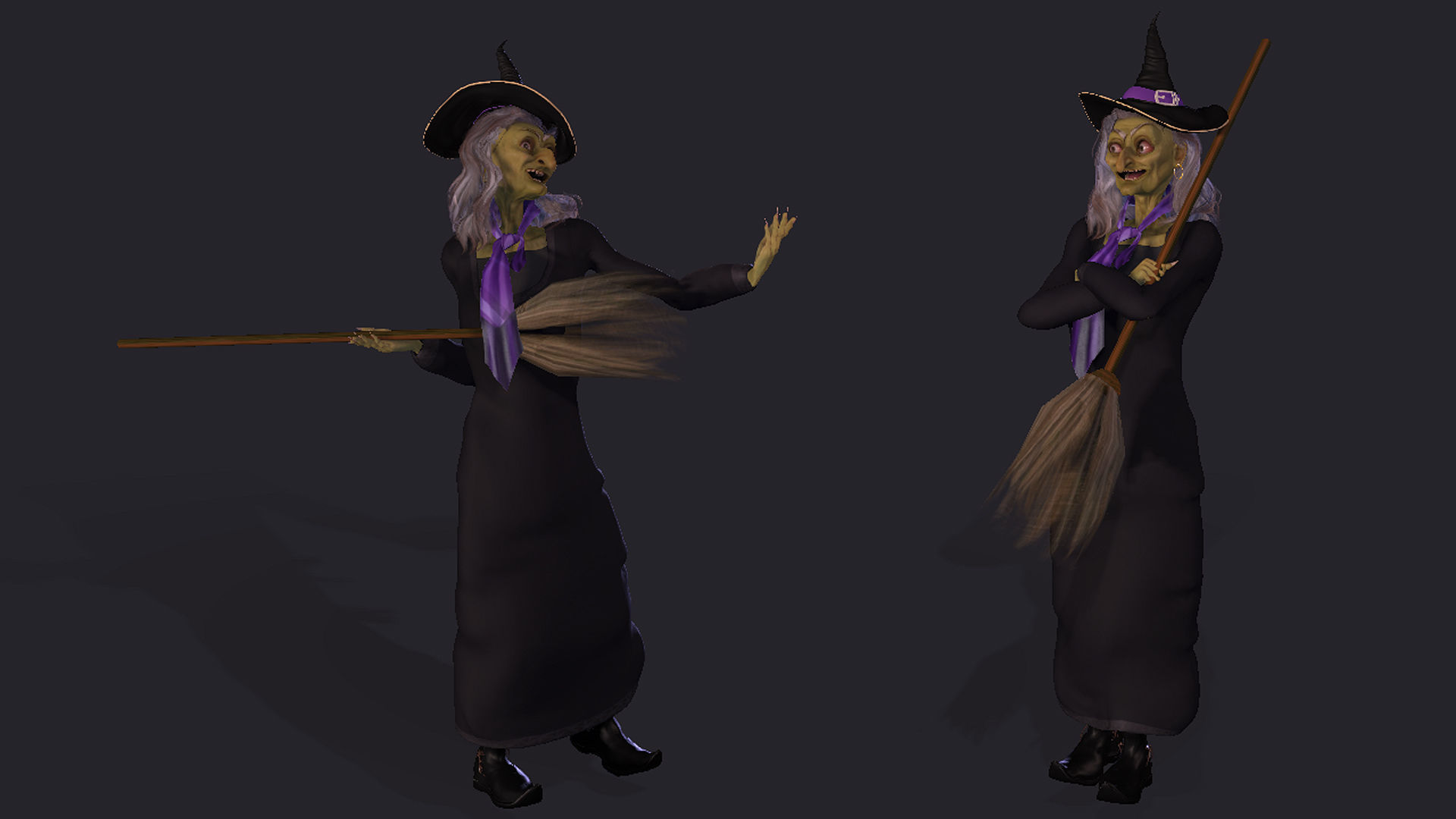 The Witch High quality character full Rigged and Animated 3D model ...