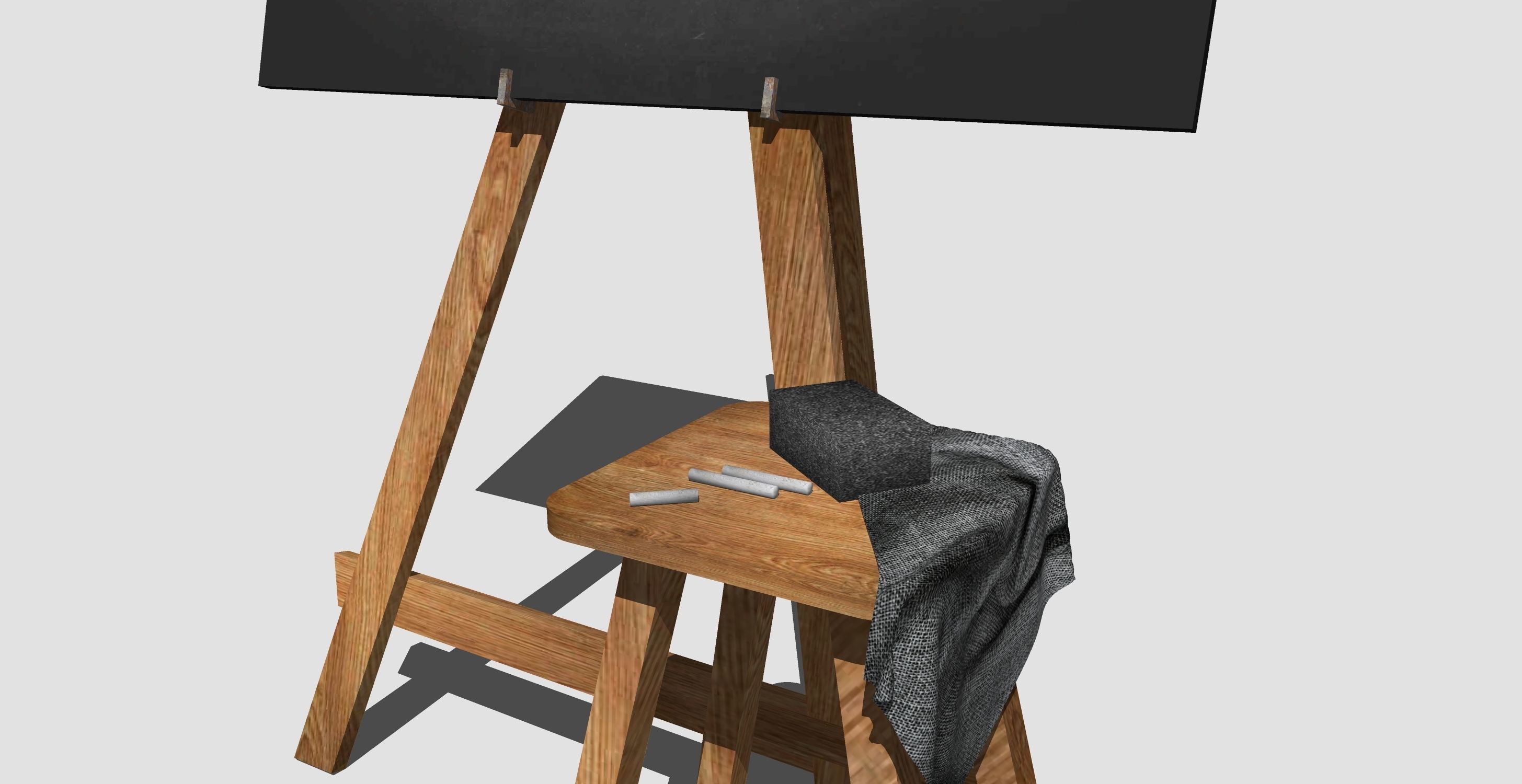 Blackboard easel with 3D model | CGTrader