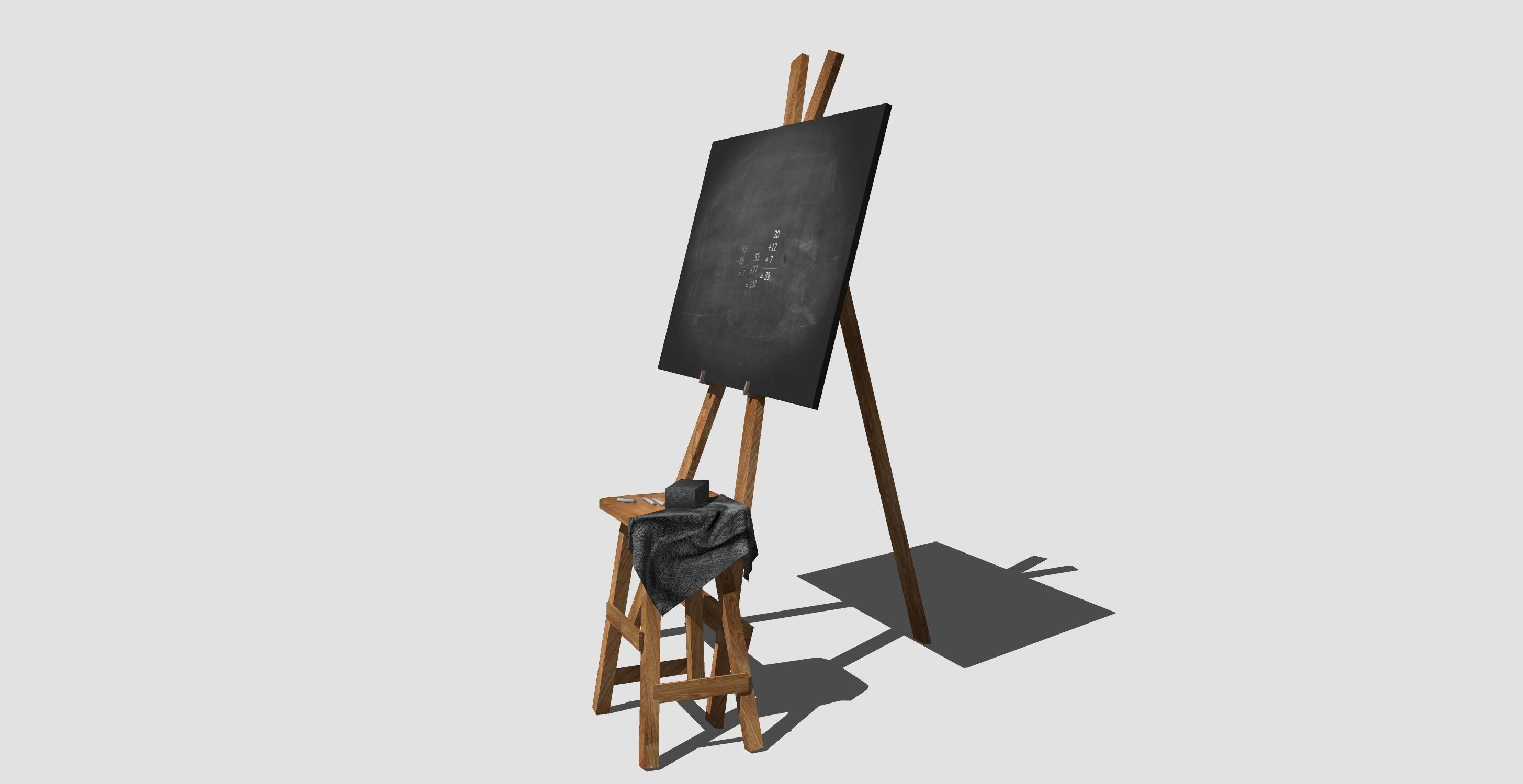 Blackboard easel with 3D model | CGTrader