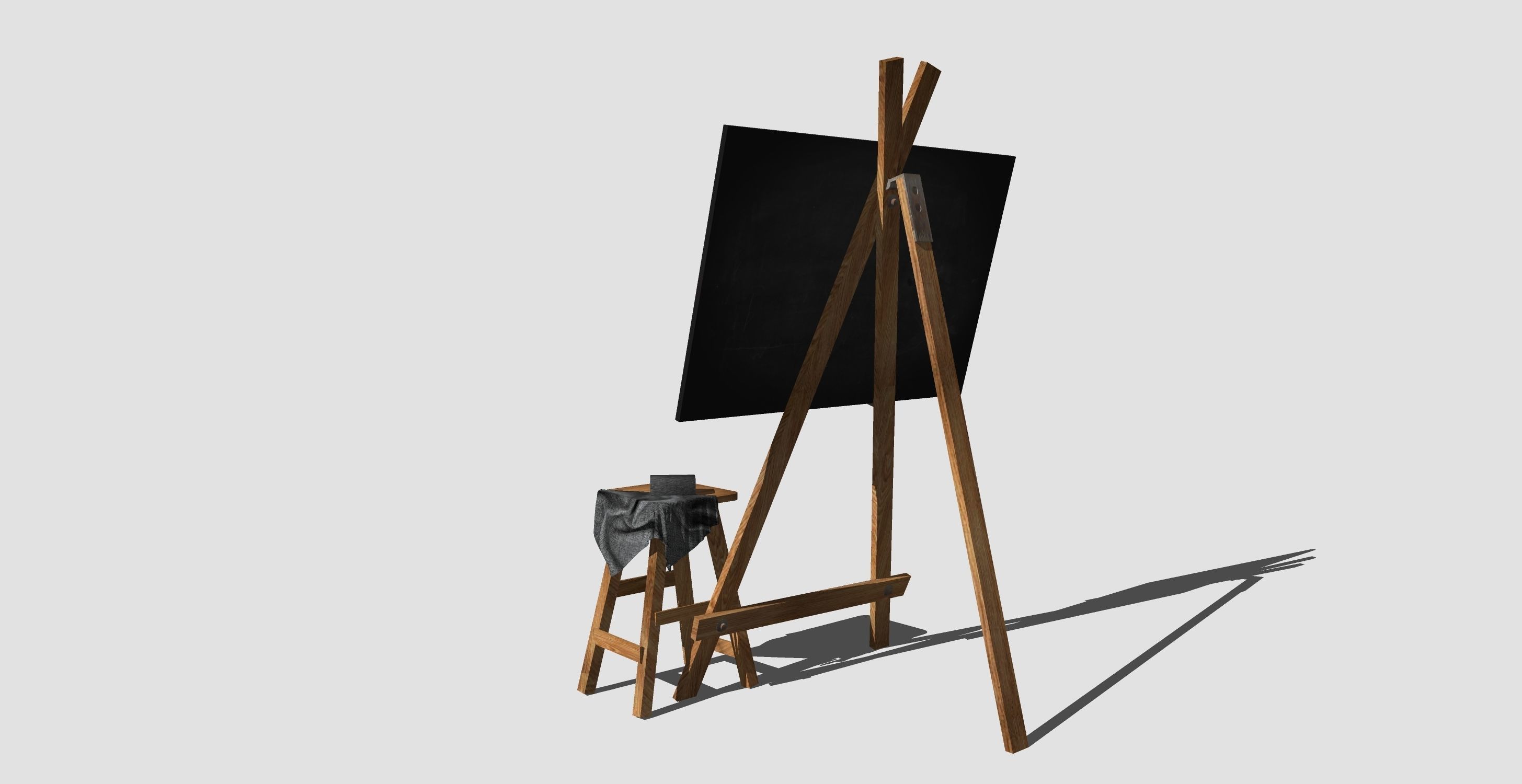 Blackboard easel with 3D model | CGTrader