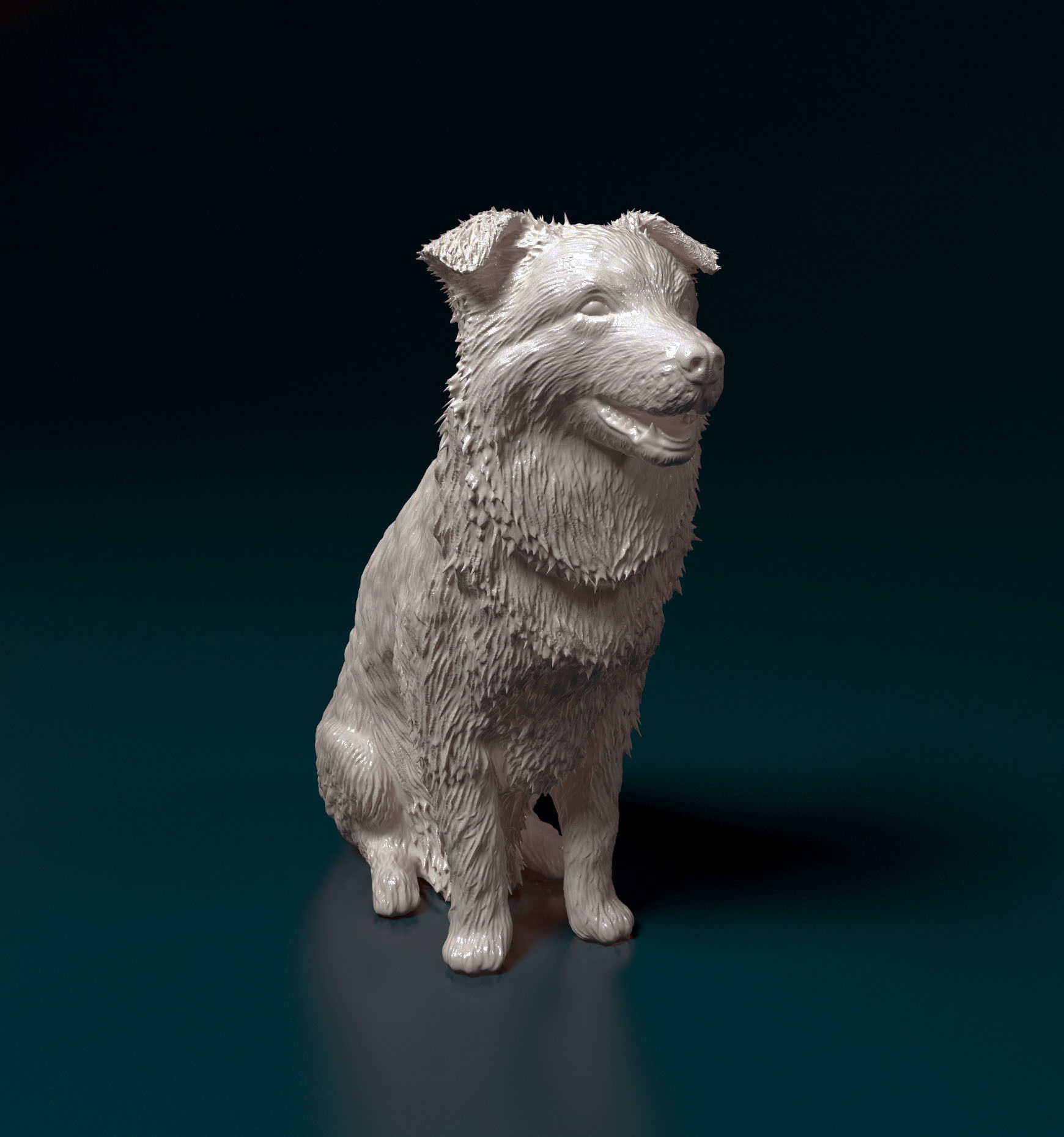 Border Collie 3D model 3D printable | CGTrader
