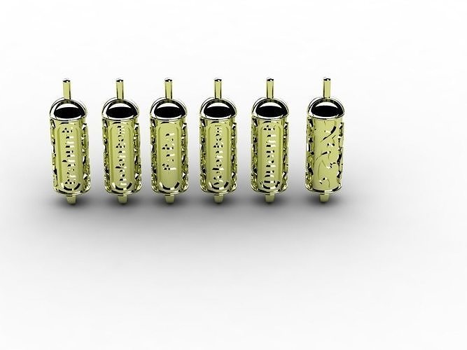 chain five gold cylinders 3D model | CGTrader