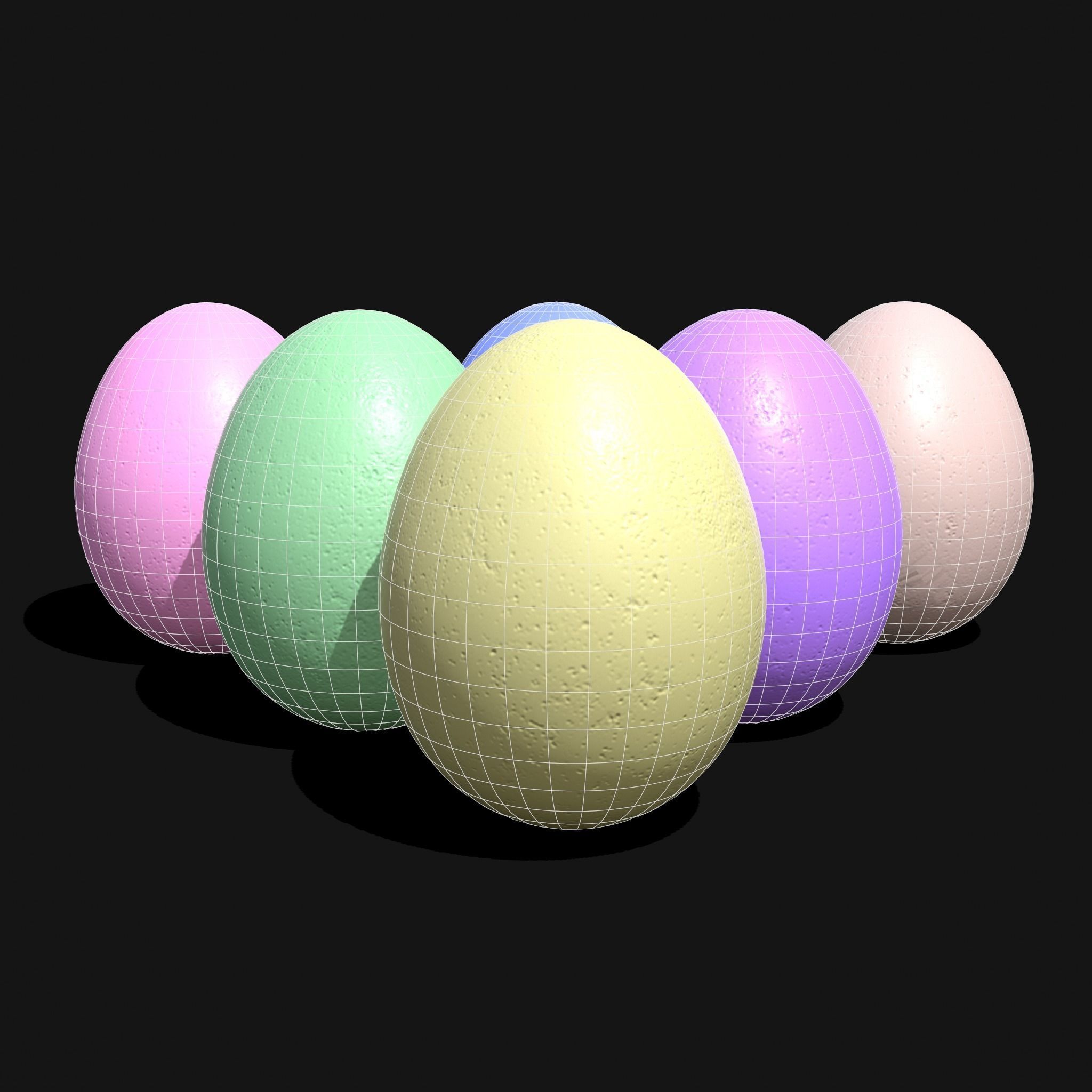 3D model Easter Eggs Light Colors VR / AR / low-poly | CGTrader