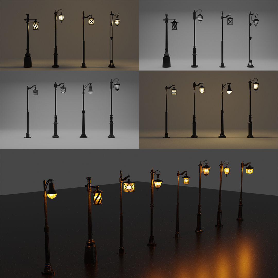 Single bend-head street lamp 3D model | CGTrader