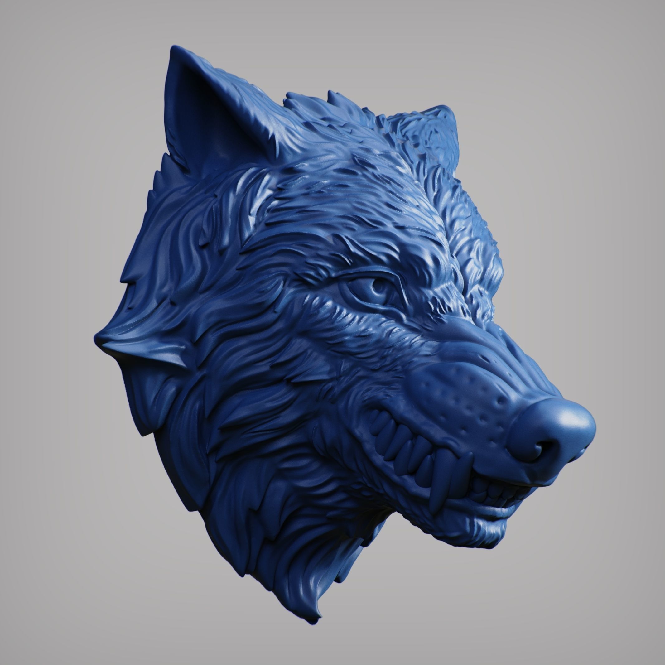 Wolf Head Sculpture 3d Model 3d Printable Obj Stl