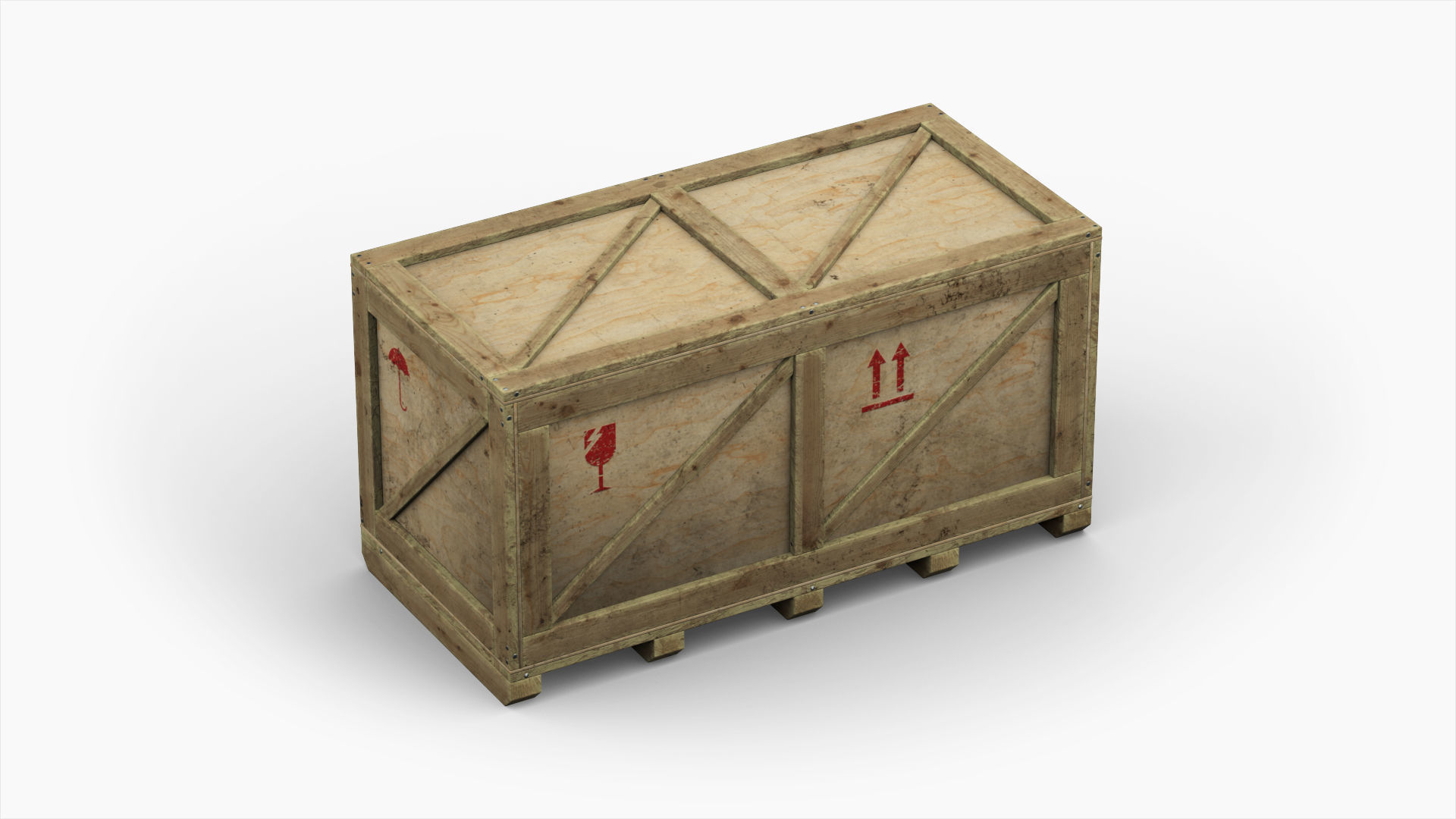 3D model Heavy Duty Wooden Cargo Box Crate VR / AR / low-poly | CGTrader