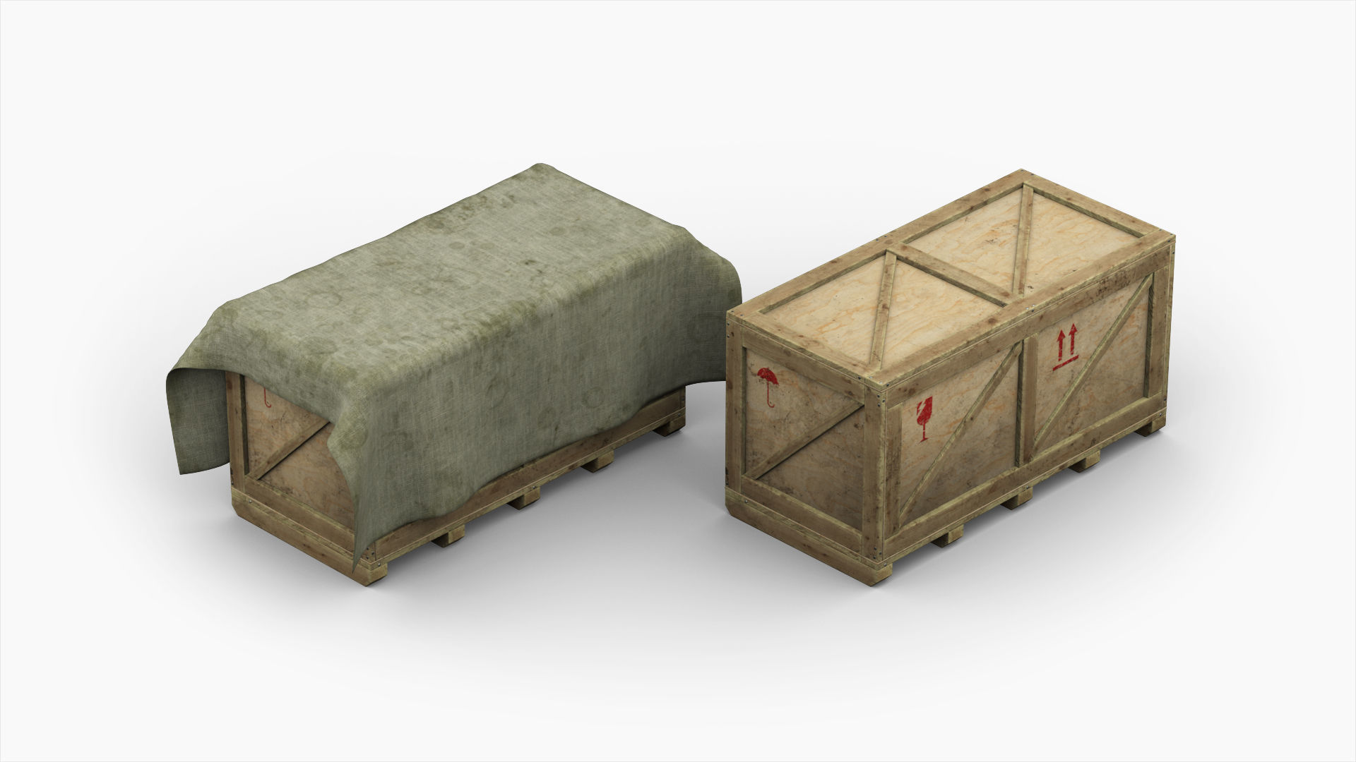3D model Heavy Duty Wooden Cargo Box Crate VR / AR / low-poly | CGTrader